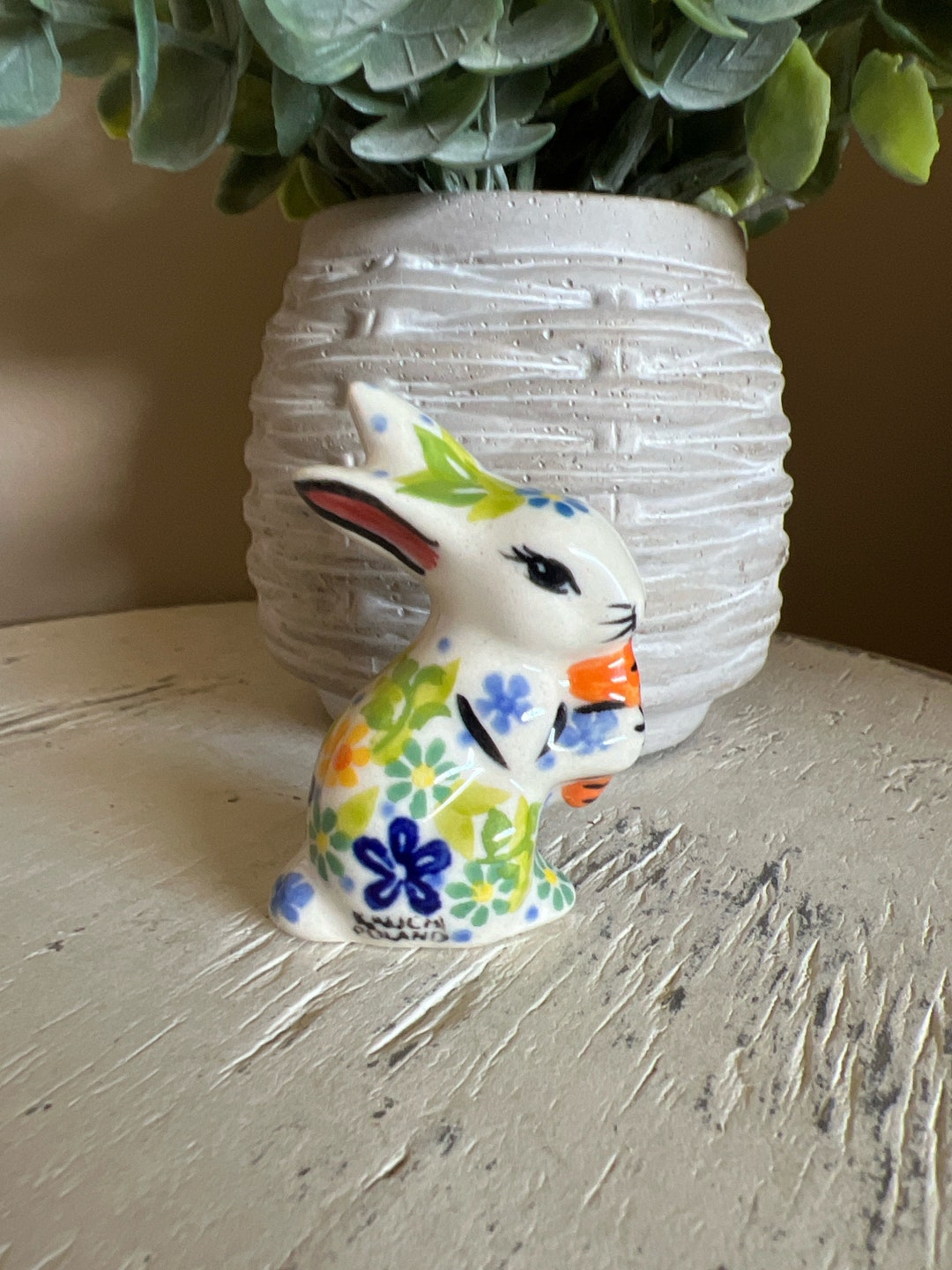 Polish Pottery Mini Bunny - Etsy