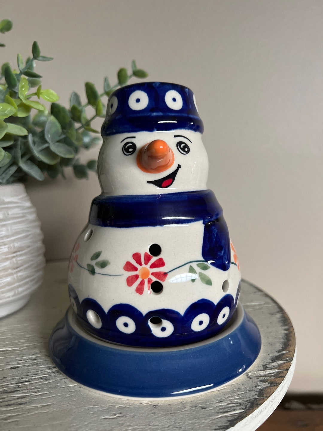 Polish Pottery Snowman - Etsy