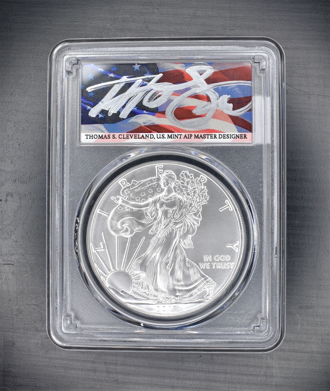 1 Oz. American SILVER EAGLE (2019 W Thomas Cleveland Signed Coin ...