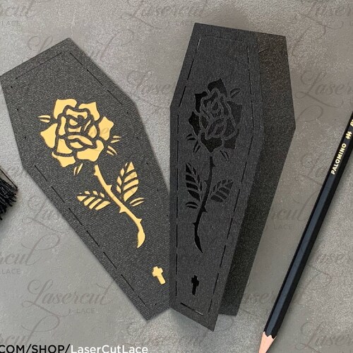 Gothic Coffin Card Bat Spiderweb SVG Halloween Party Spooky - Etsy