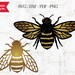 Bumble Bee SVG Cut File, Bees Dxf File for Laser Cutting, Digital ...