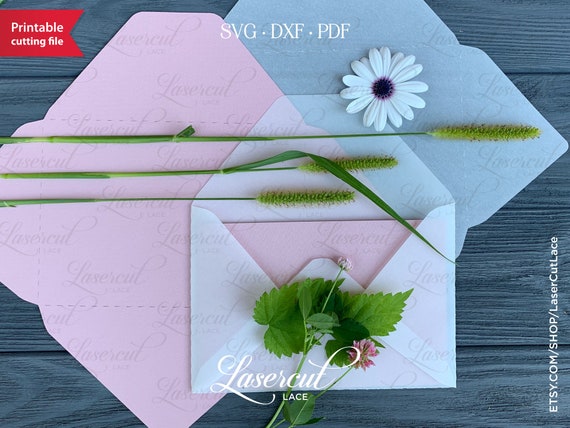 Standard c6 size SVG envelope template, laser cut envelope dxf, paper ...