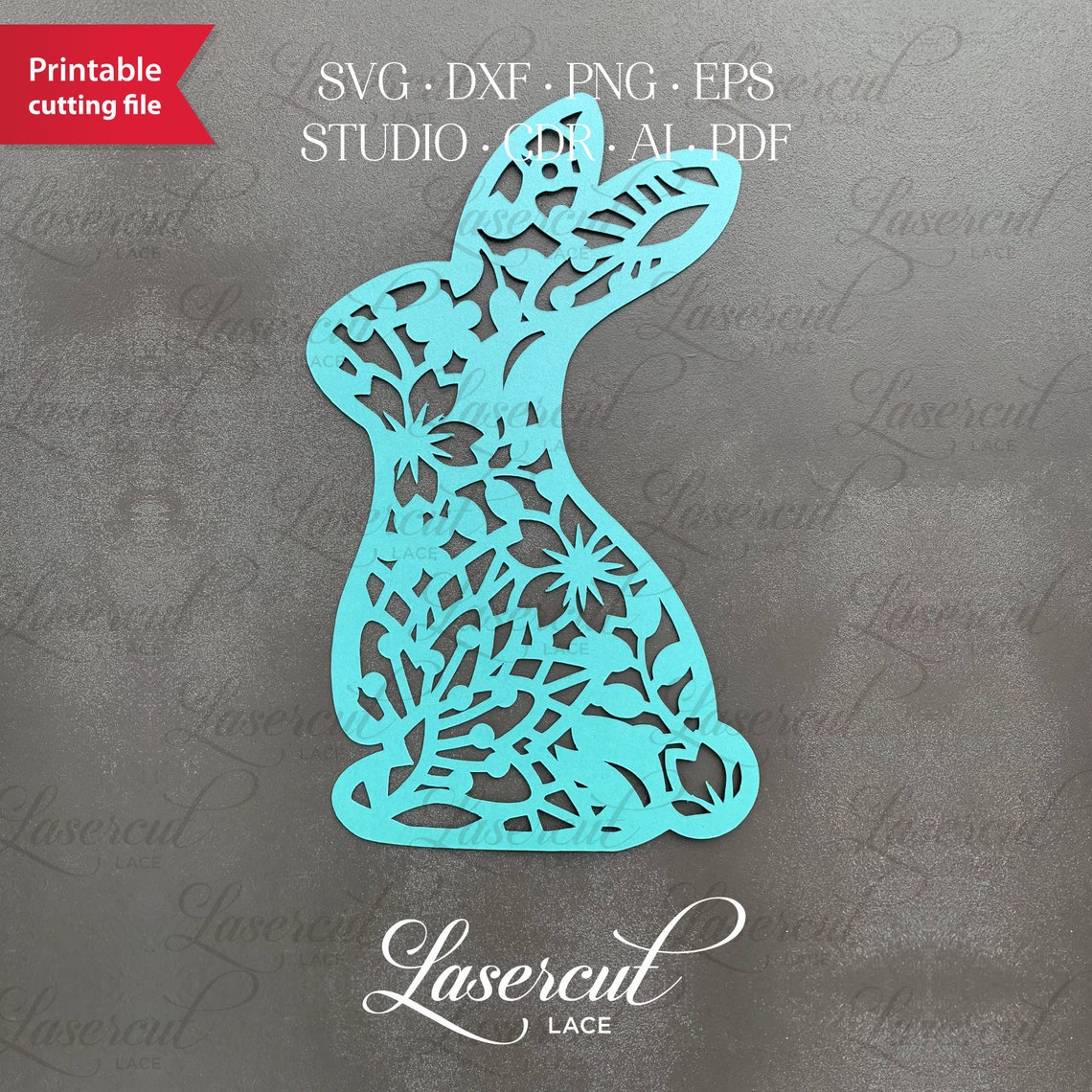 SVG Easter Bunny Rabbit Shape Template. Floral Cute Rabbit - Etsy