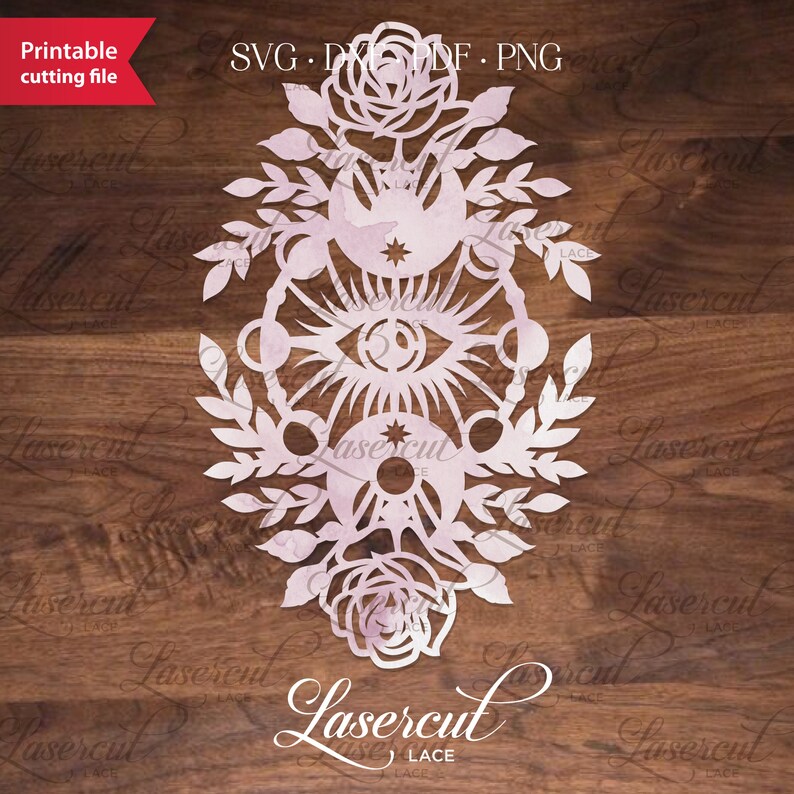 Celestial Protective Eye svg cut file dxf lasercut Moon Phase | Etsy
