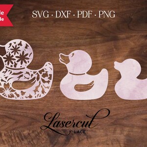 Rubber Duck SVG Cuttable File, Flower Duckling Stencil Laser Cut ...