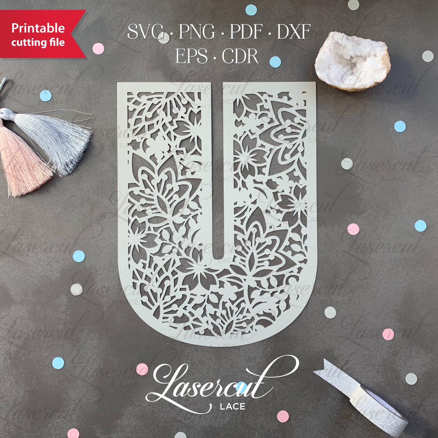 Floral Letter Paper Cut Template SVG for Cricut Silhouette - Etsy