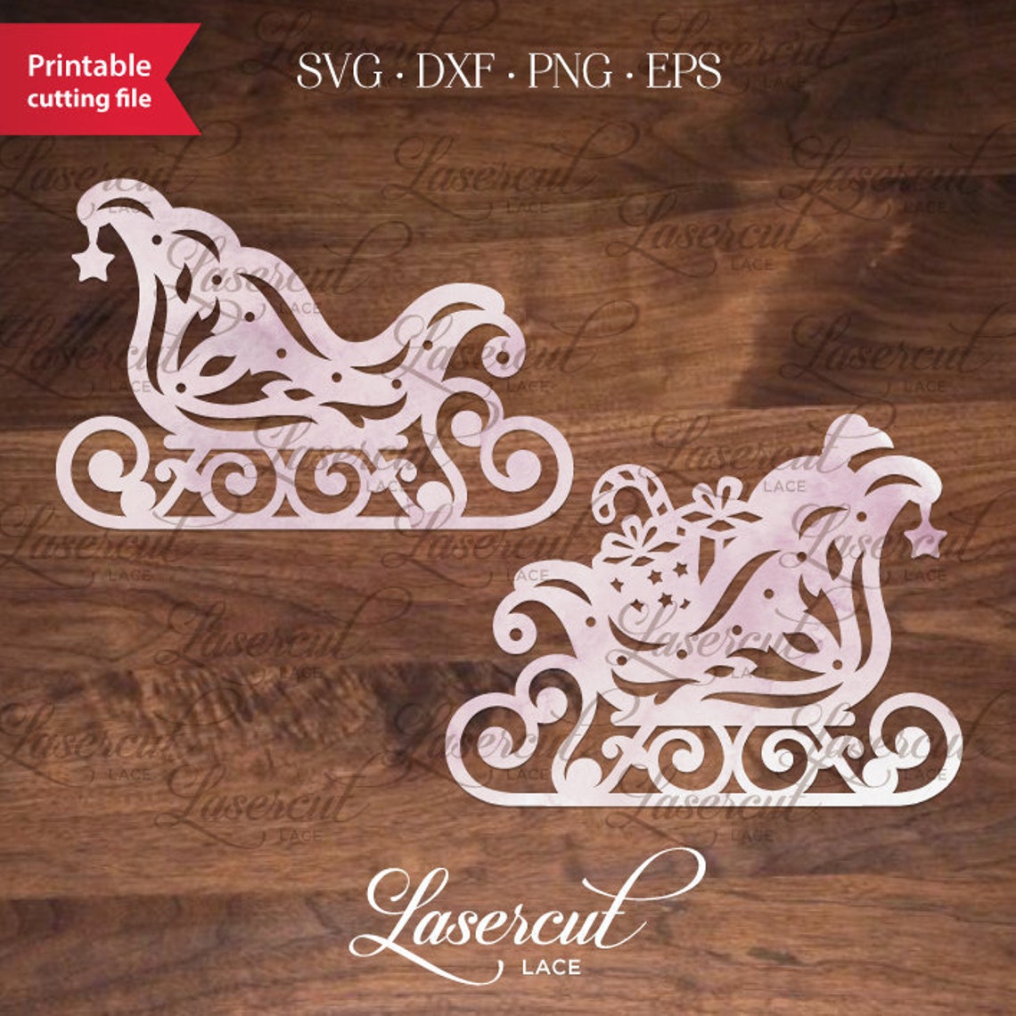 Chrisrmas Sleigh Svg Lasercut File Santa's Sledge Svg - Etsy