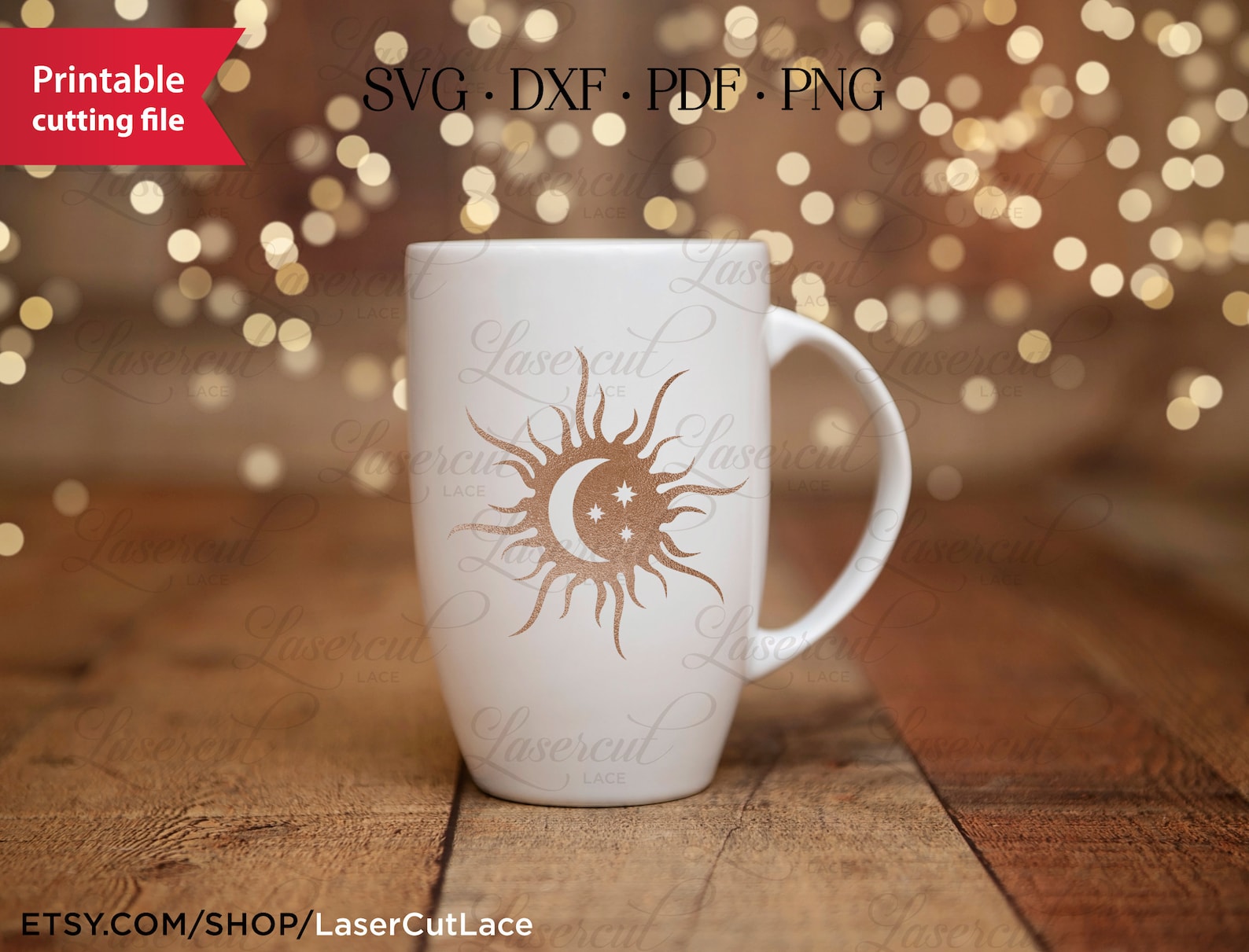 Sun Moon and Stars Celestial Svg Cut File Mystical Sun and | Etsy