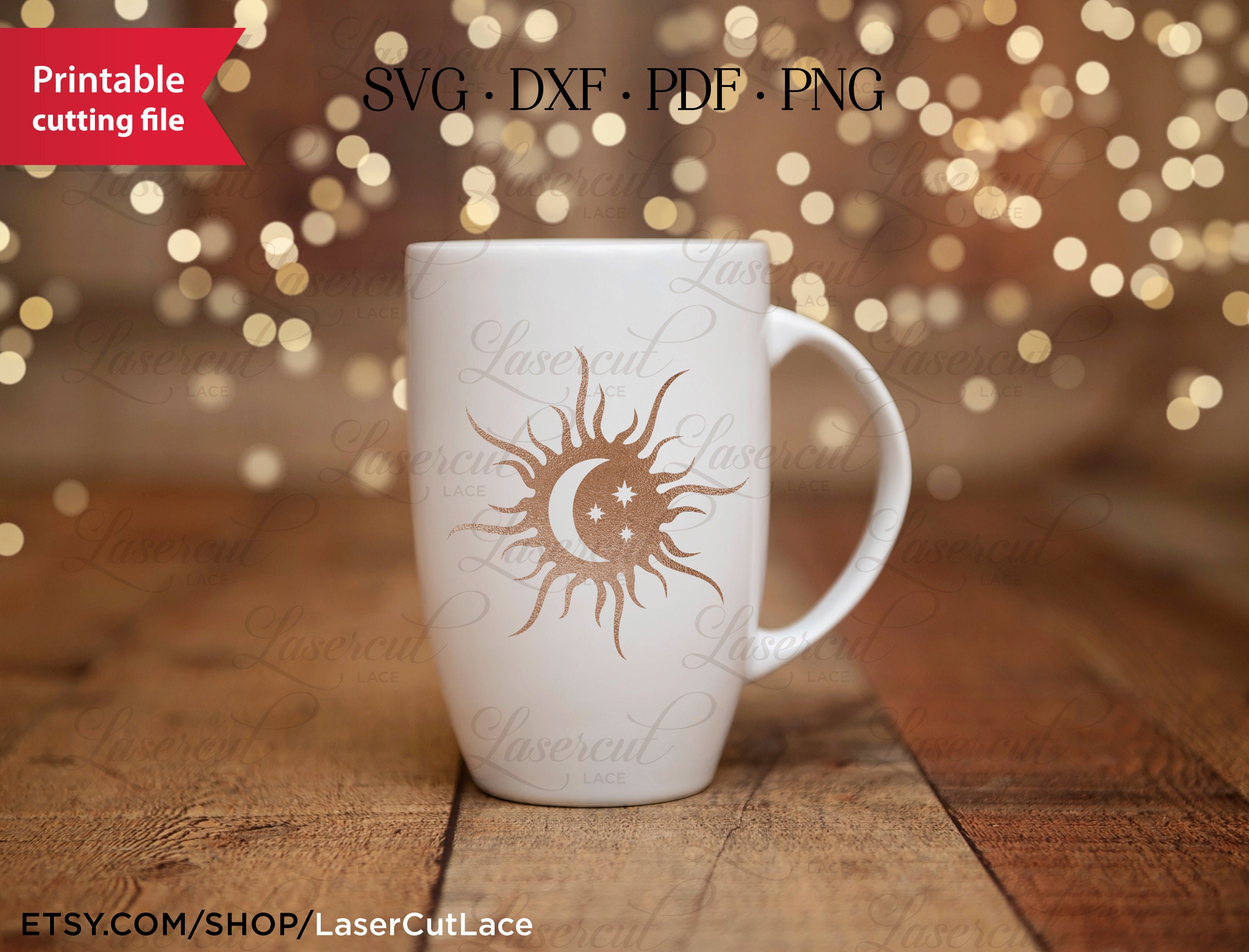 Sun Moon and Stars Celestial Svg Cut File Mystical Sun and - Etsy Canada