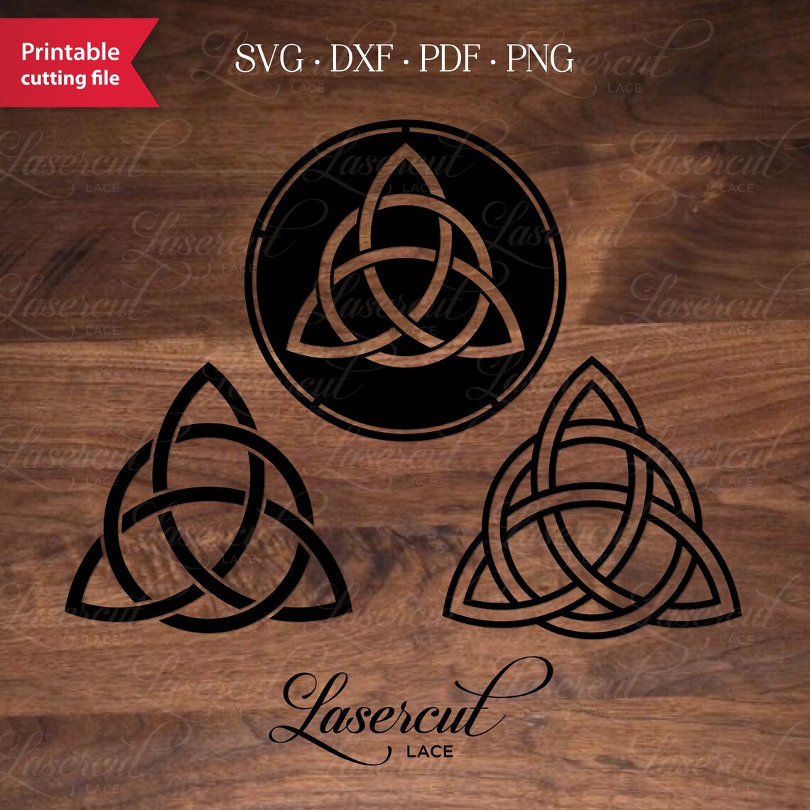 Triquetra Celtic Knot SVG DXF Lasercut Template, Celtic Trinity Sign ...