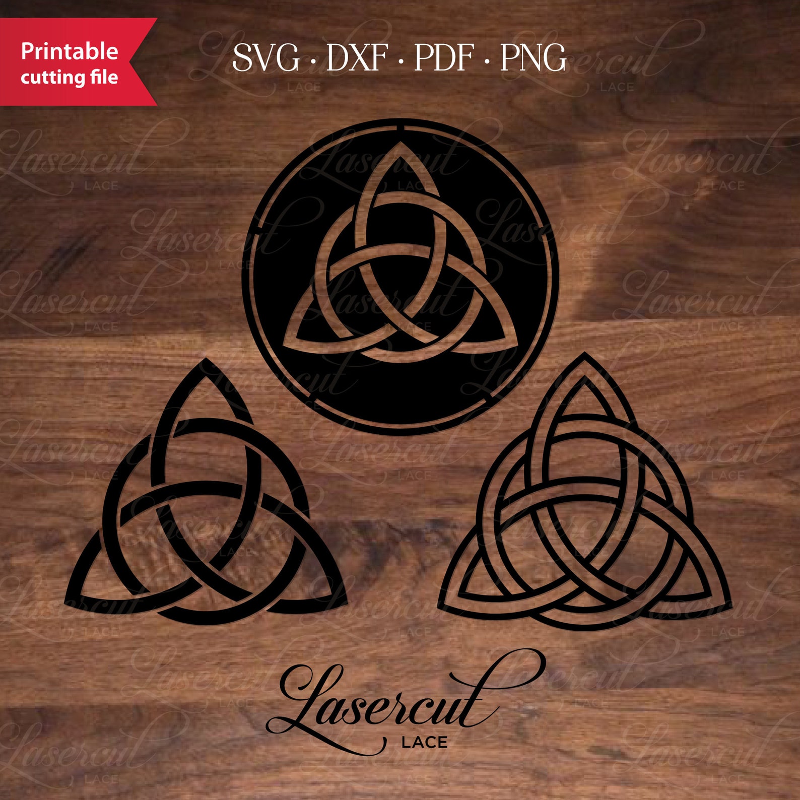 Triquetra Celtic Knot SVG DXF Lasercut Template Celtic - Etsy