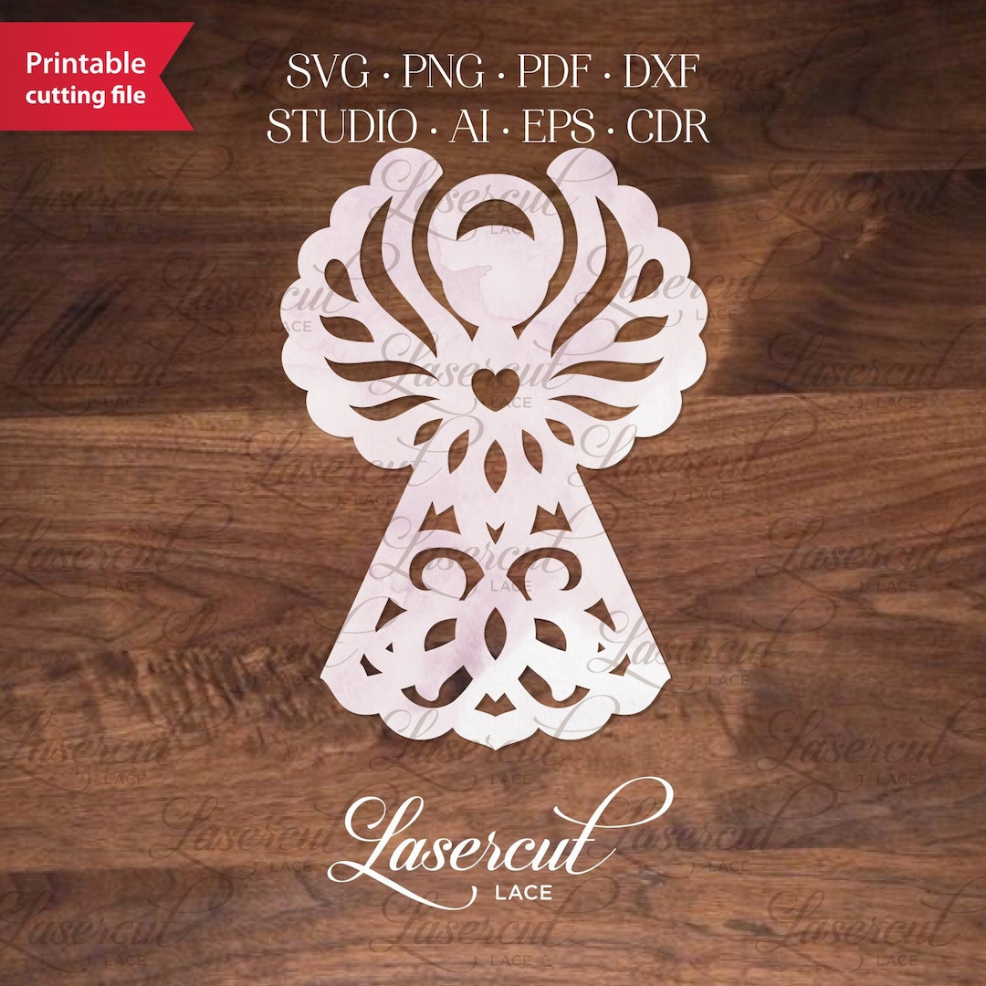 Angel SVG Cut File, Nursery Decoration Paper Cut Template, Laser Cut ...