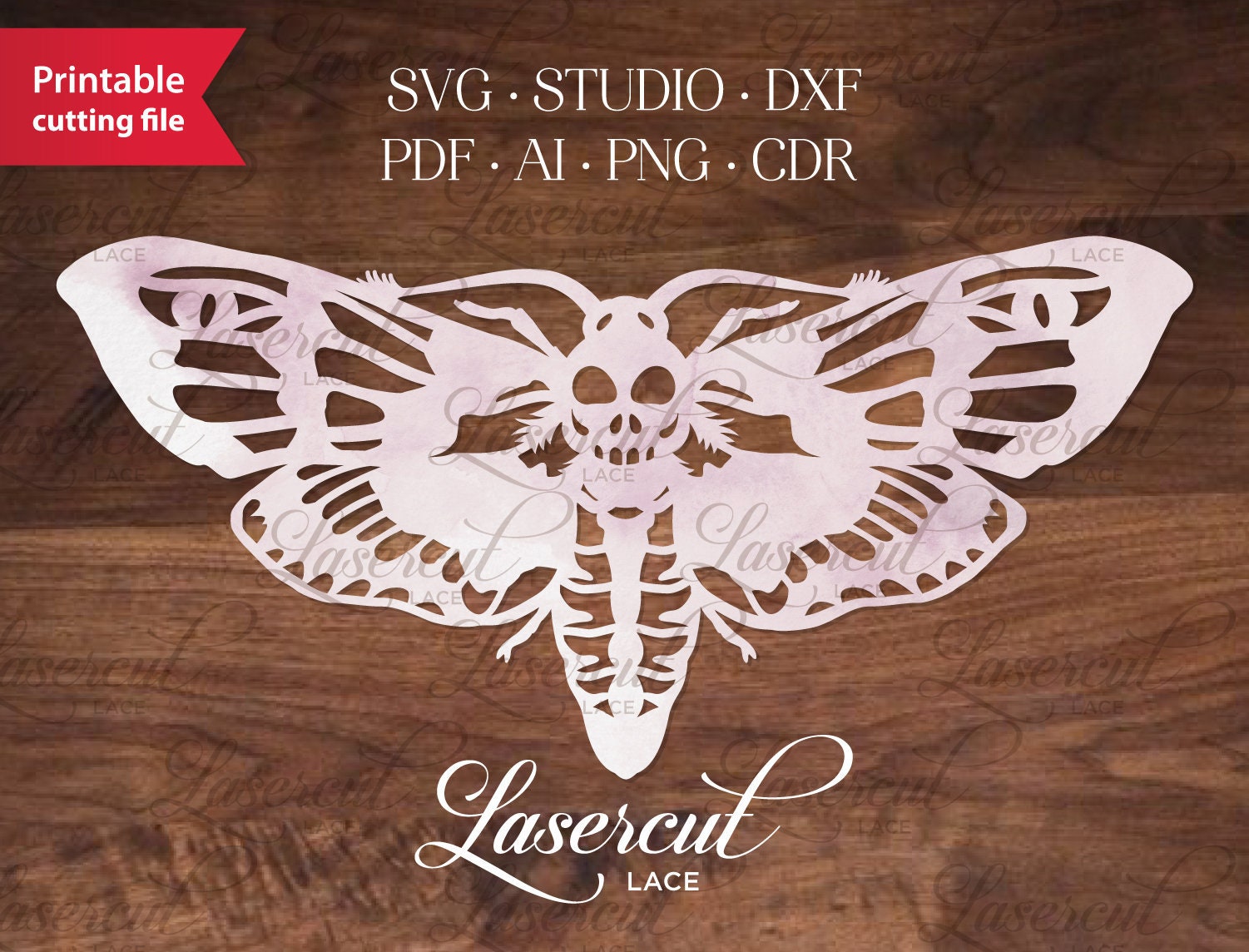 Deaths Head Moth SVG Cut Template, Skull Hawk Moth, Acherontia Atropos ...