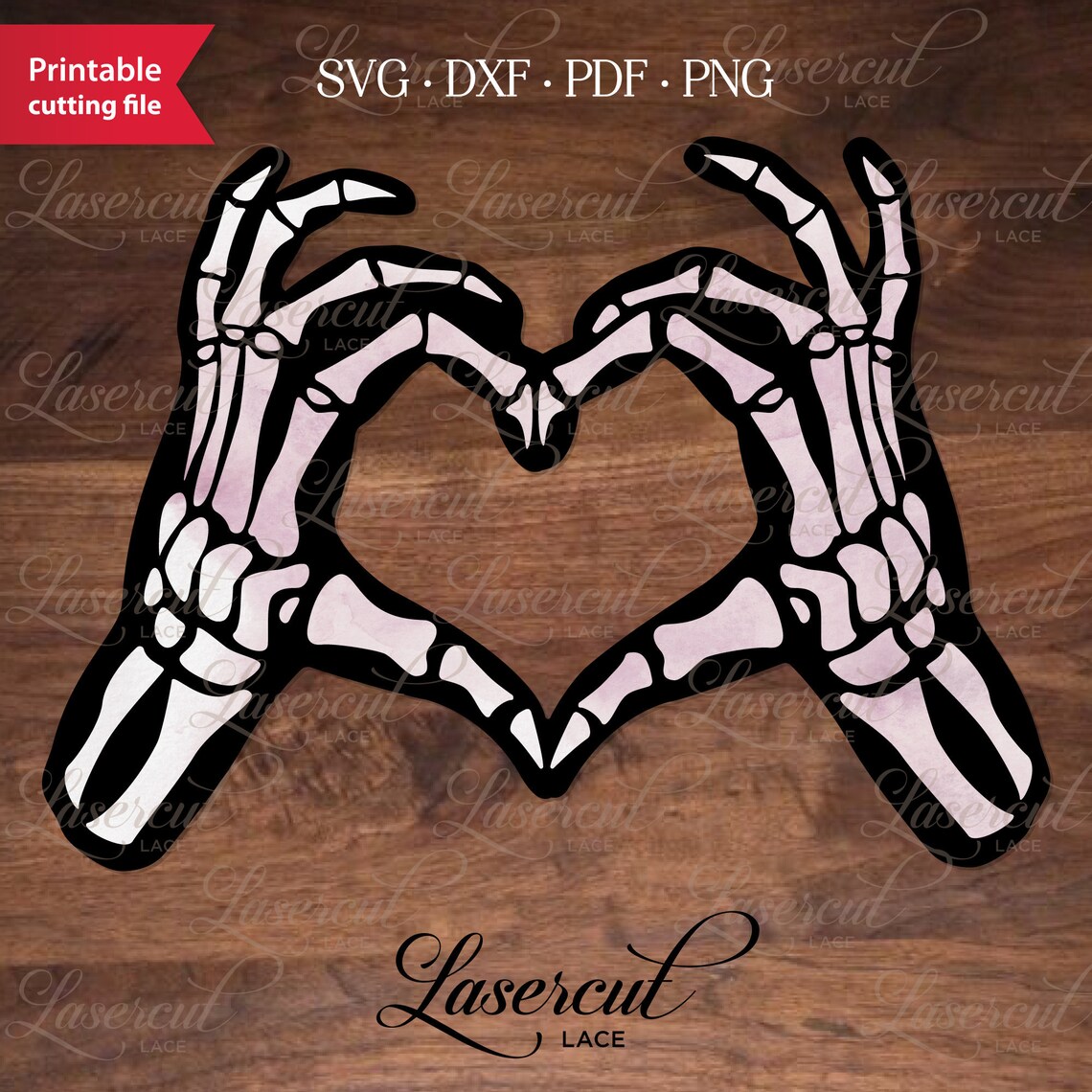 Skelly Hands SVG, Skeleton Hands Making Heart Dxf Cut File, Hand Heart ...