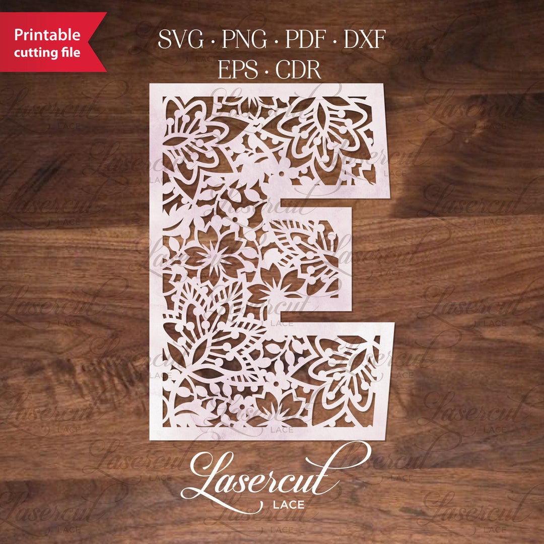 SVG Cut File Letter E, Monogram Alphabet Letter for Cricut or ...