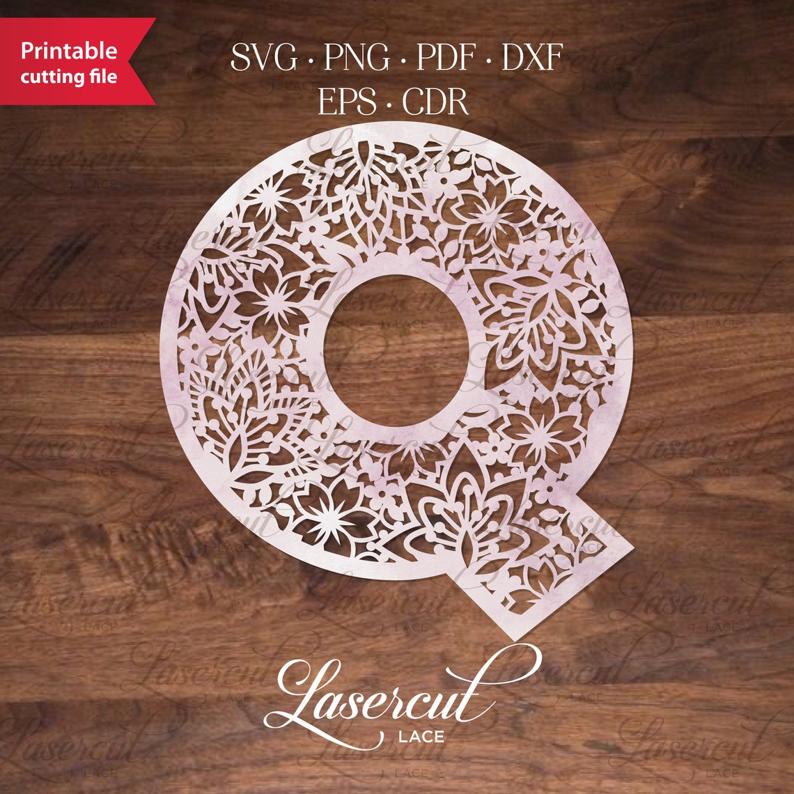 Single Cutout Floral Alphabet Letter Q Paper Cut Template of - Etsy