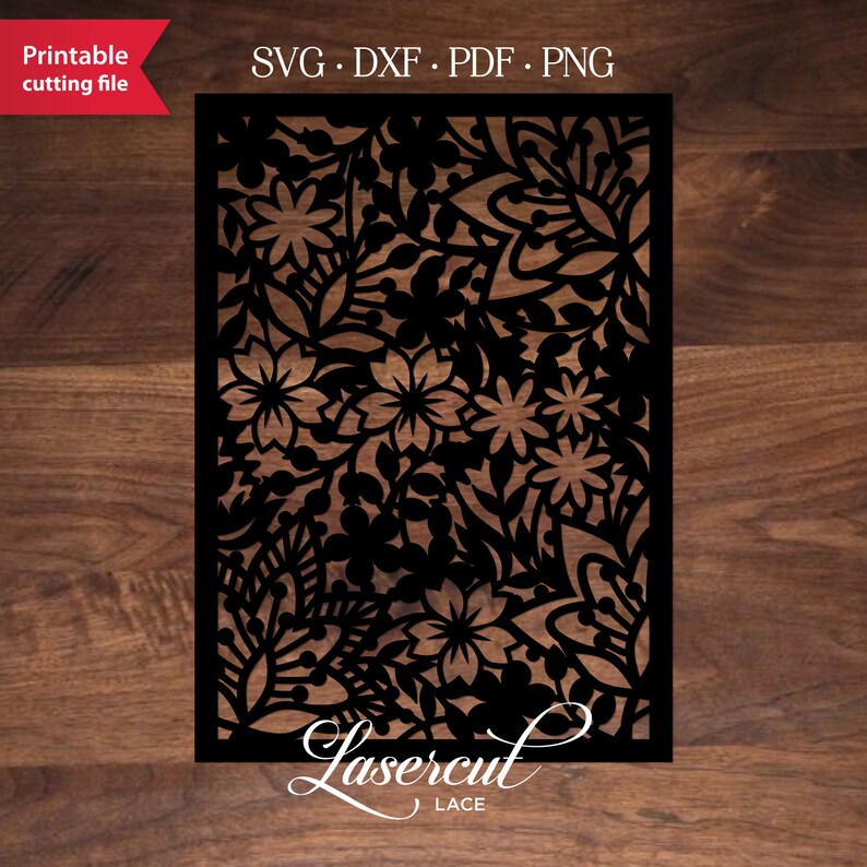 Floral Botanical SVG Panel Card Cricut Cut File Silhouette - Etsy