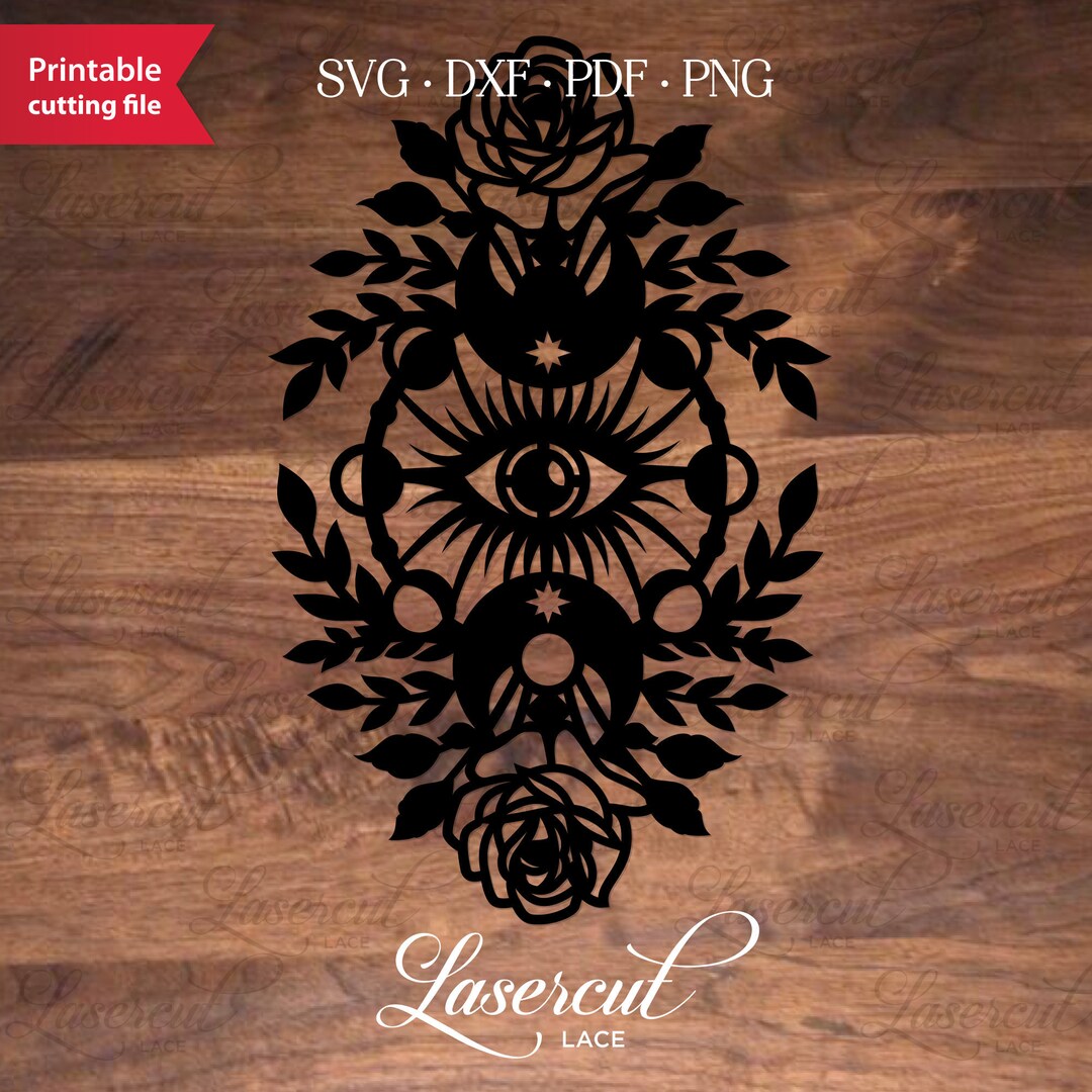 Celestial Protective Eye Svg Cut File, Dxf Lasercut Moon Phase Star ...