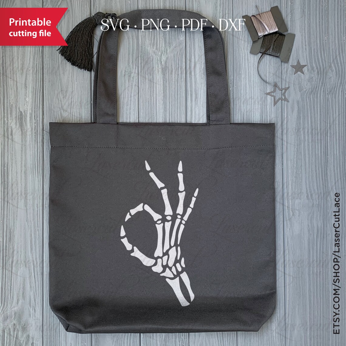 Rock on Skeleton Hands SVG File, Ok Sign Halloween Stencil Design ...