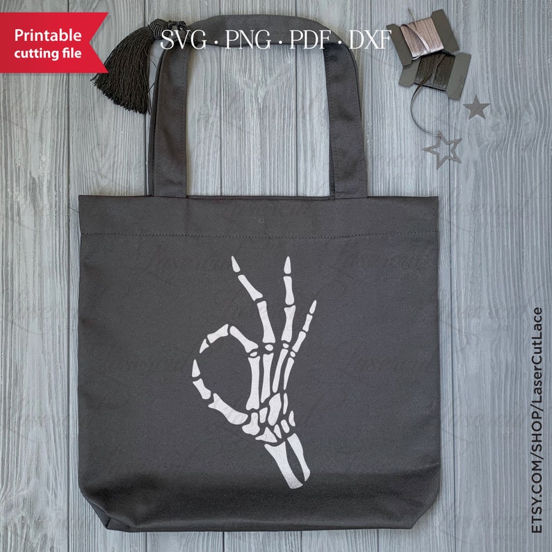 Rock on Skeleton Hands SVG File Ok Sign Halloween Stencil - Etsy