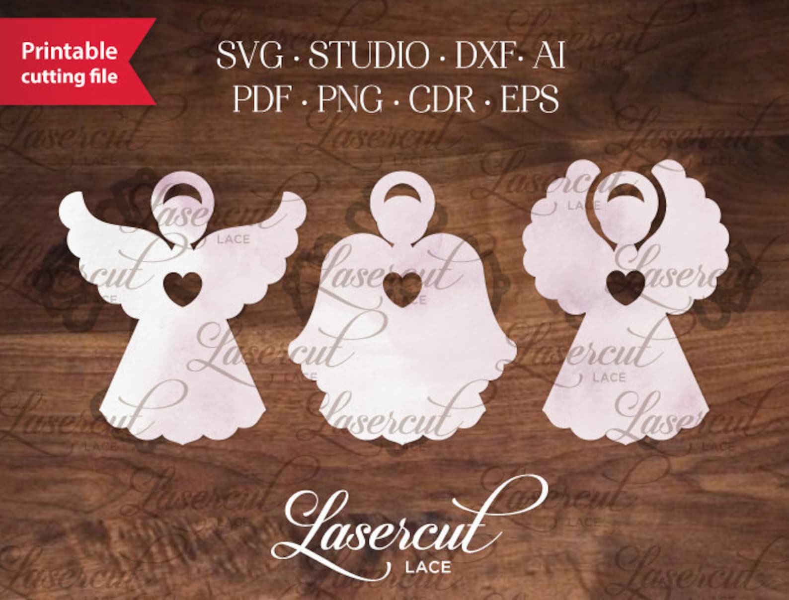 Three Christmas Angels SVG Template. Printable Vector Gift | Etsy