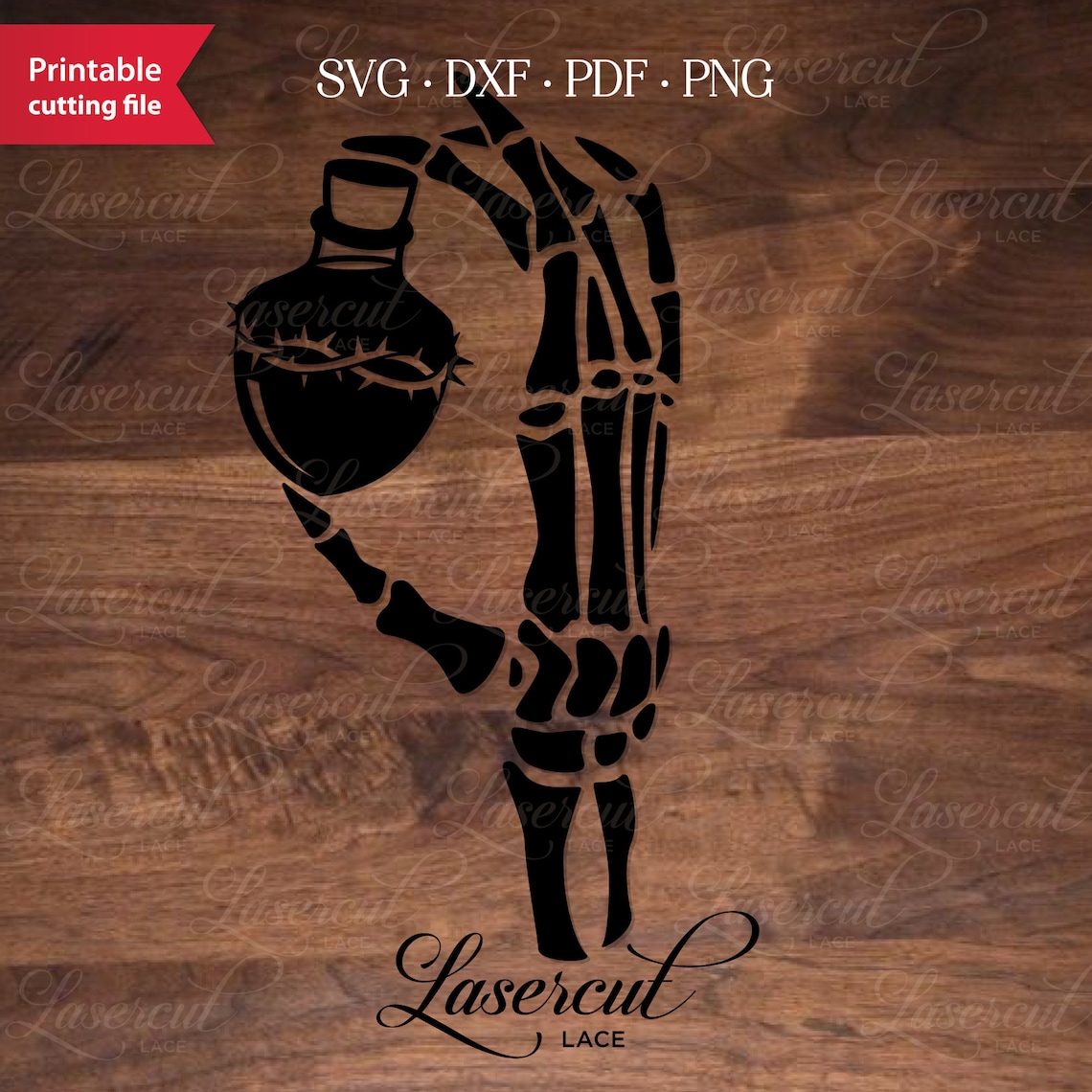 Skeleton Hand With Poison Bottle SVG Cut Skelly Hand DXF - Etsy