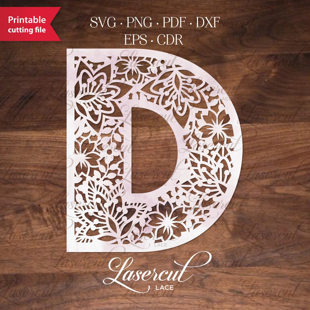 Spring Monogram Letter D, Lasercut File, Family Logo Initial Letter D ...