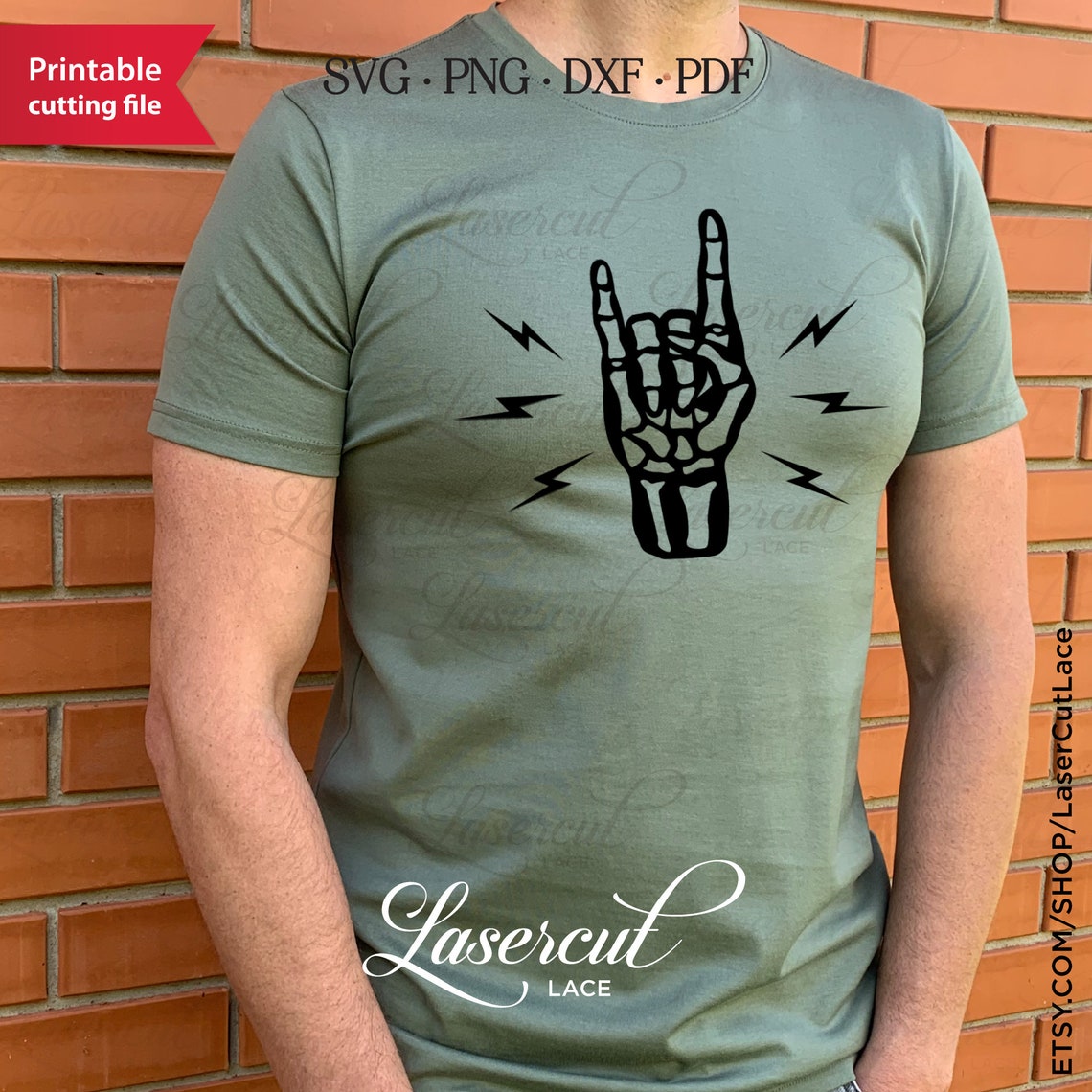 Rock on Skeleton Hands SVG File Ok Sign Halloween Stencil - Etsy