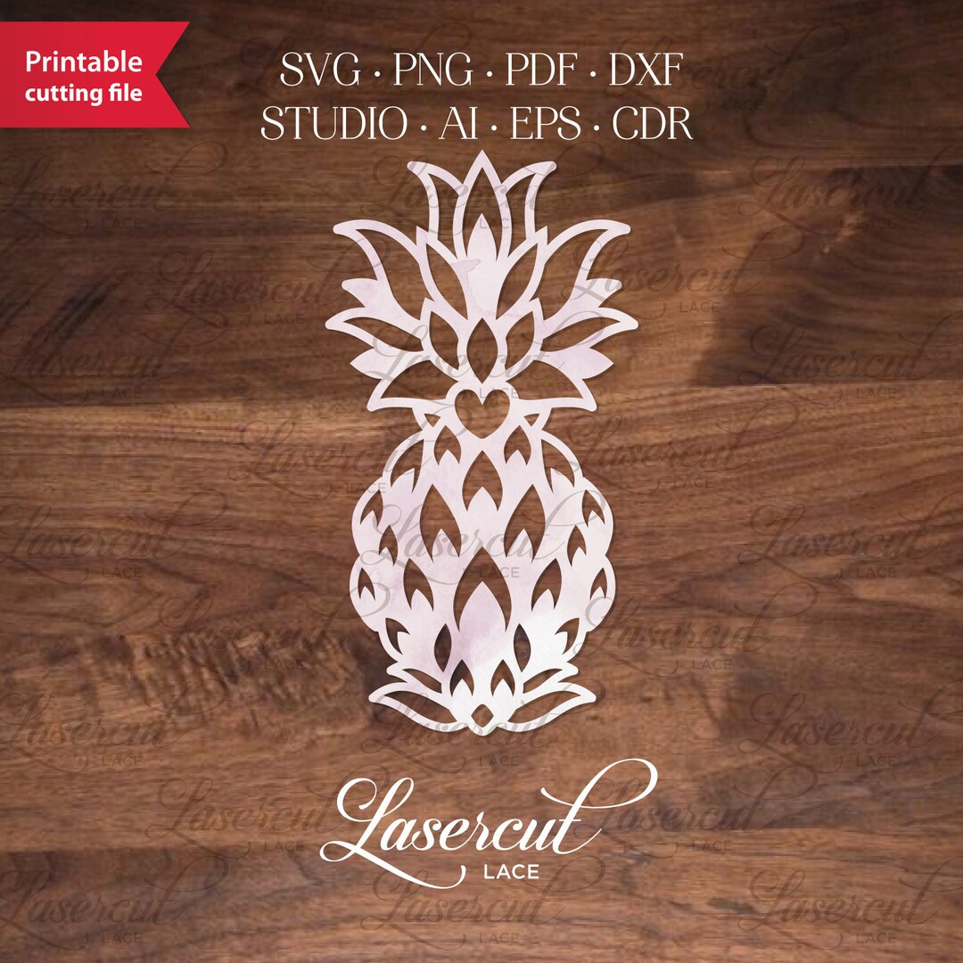 Pineapple SVG Cut File for Silhouette Cameo and Cricut, Pineapple Dxf ...