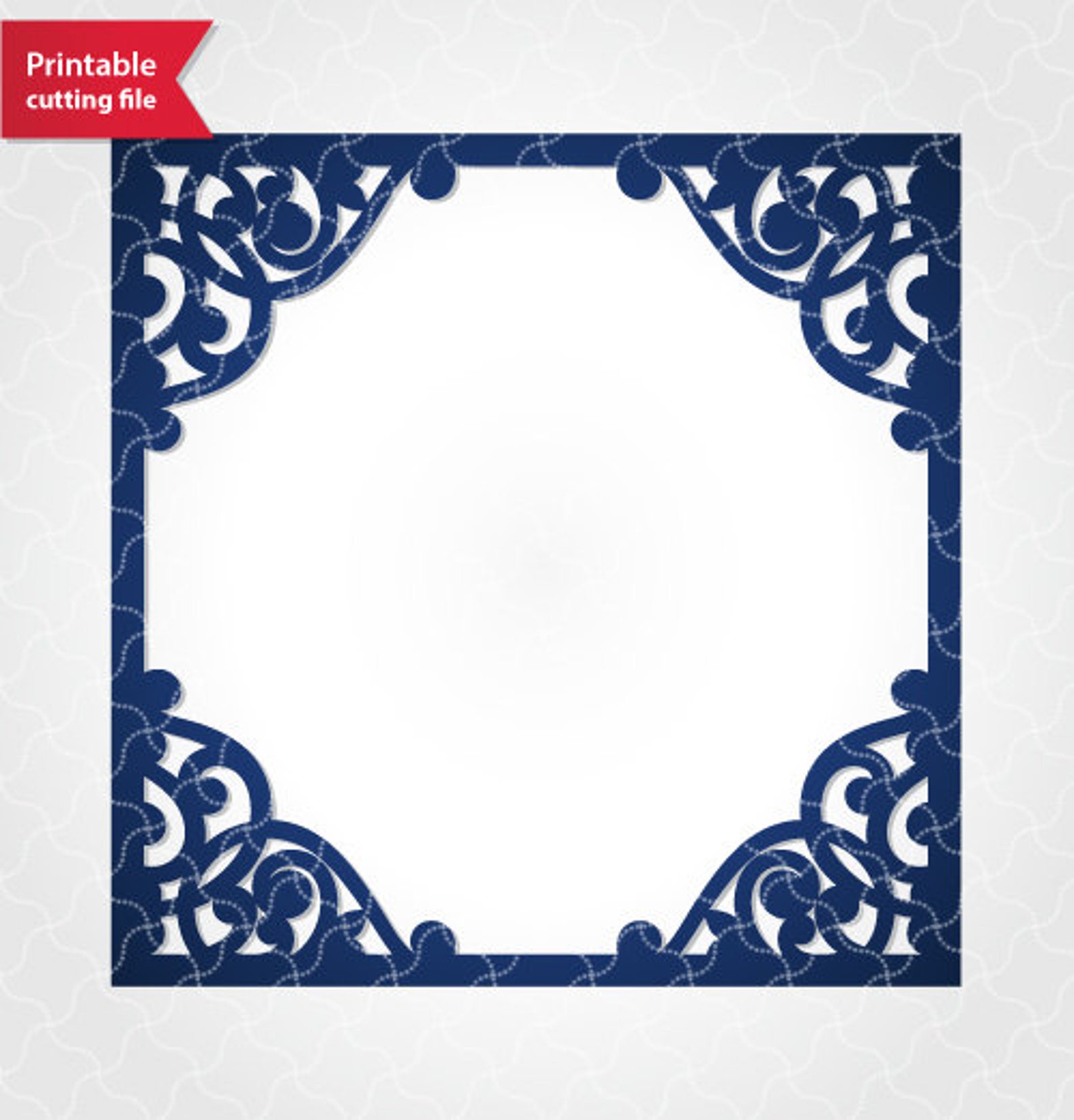 Fancy Square Frame Vector Template for Laser Cutting. SVG DXF Vector ...