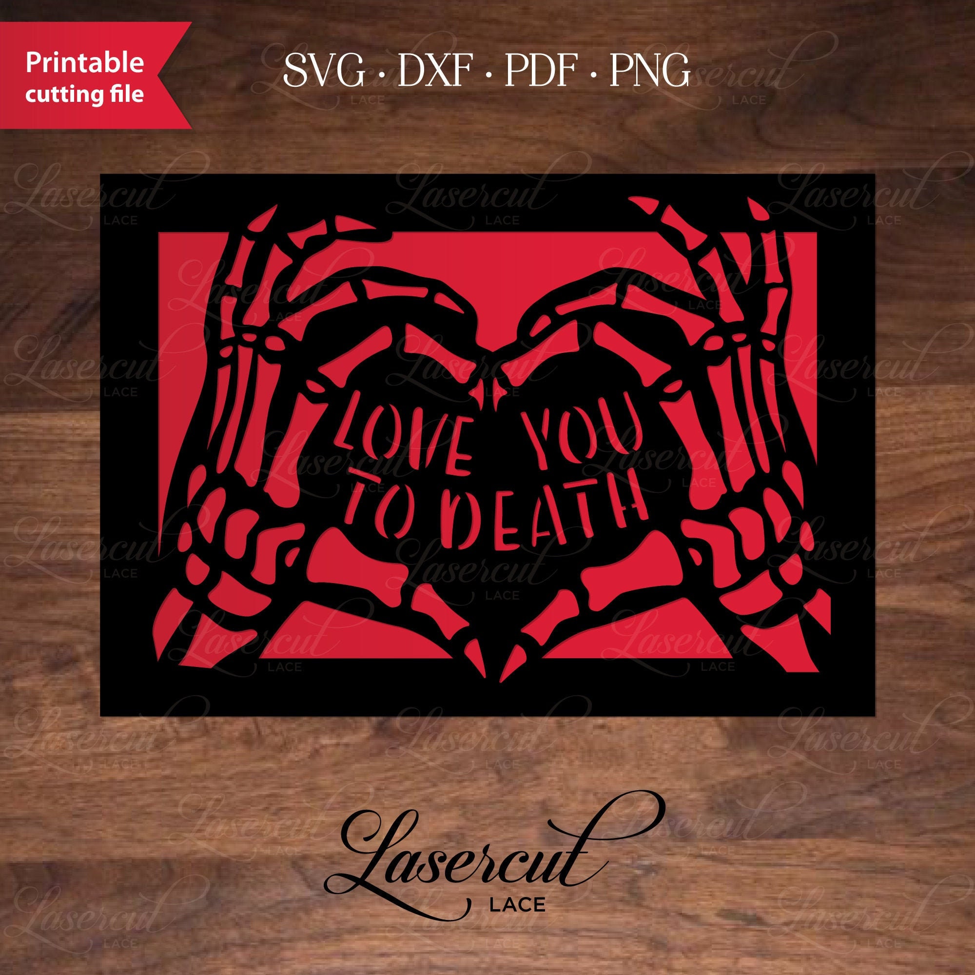 Love you to death SVG cuttable Valentine's Day card 35x5 | Etsy