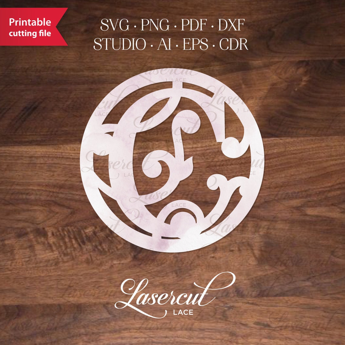 Vector Monogram Letter C SVG Template. One Monogram Initial | Etsy