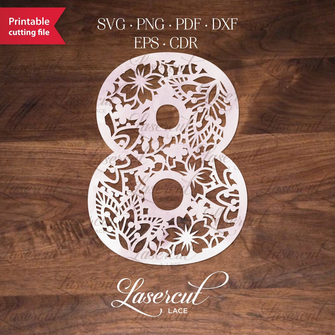Eight 8 Digit Number Svg File for Cricut Floral Numbers - Etsy