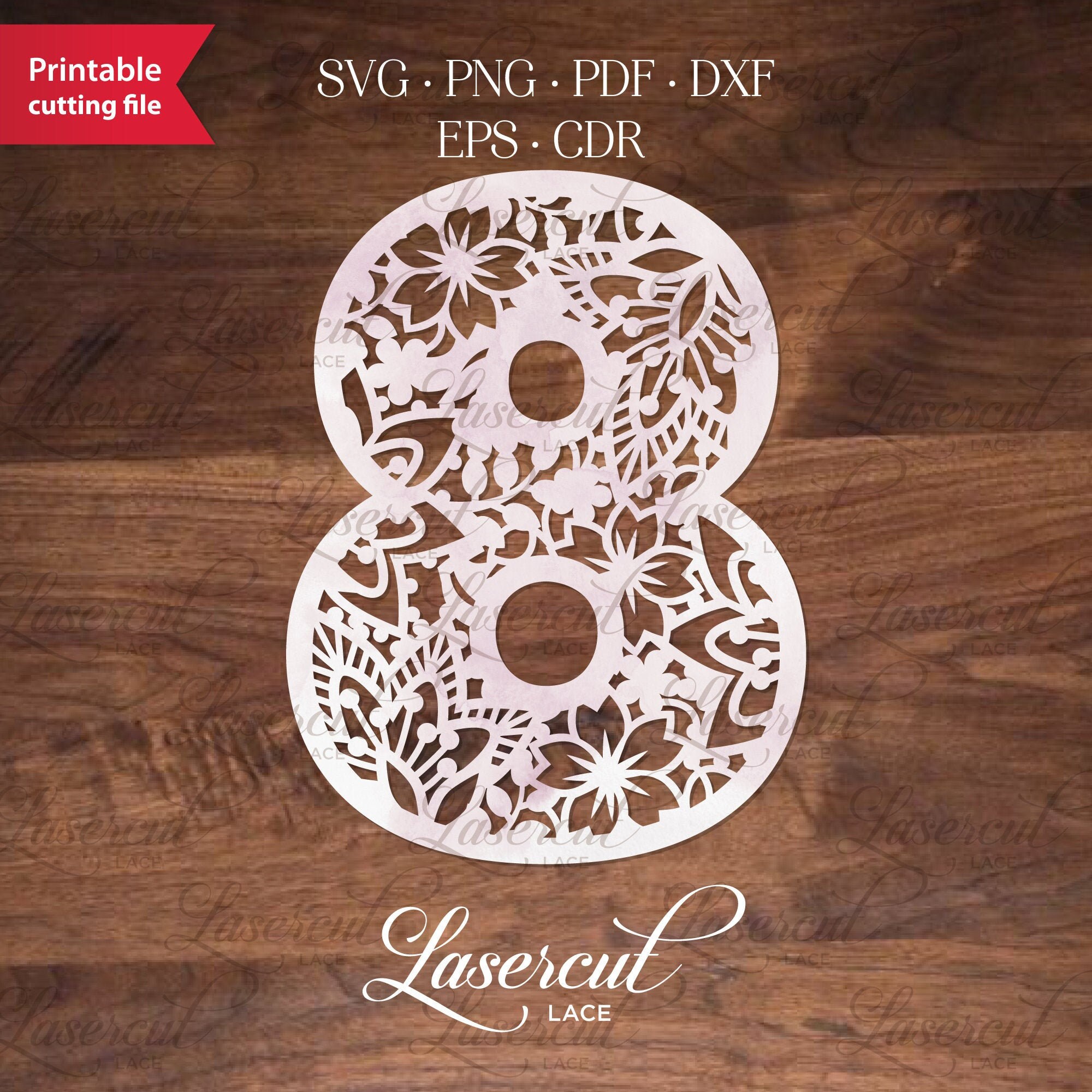 Eight 8 Digit Number Svg File for Cricut Floral Numbers - Etsy UK