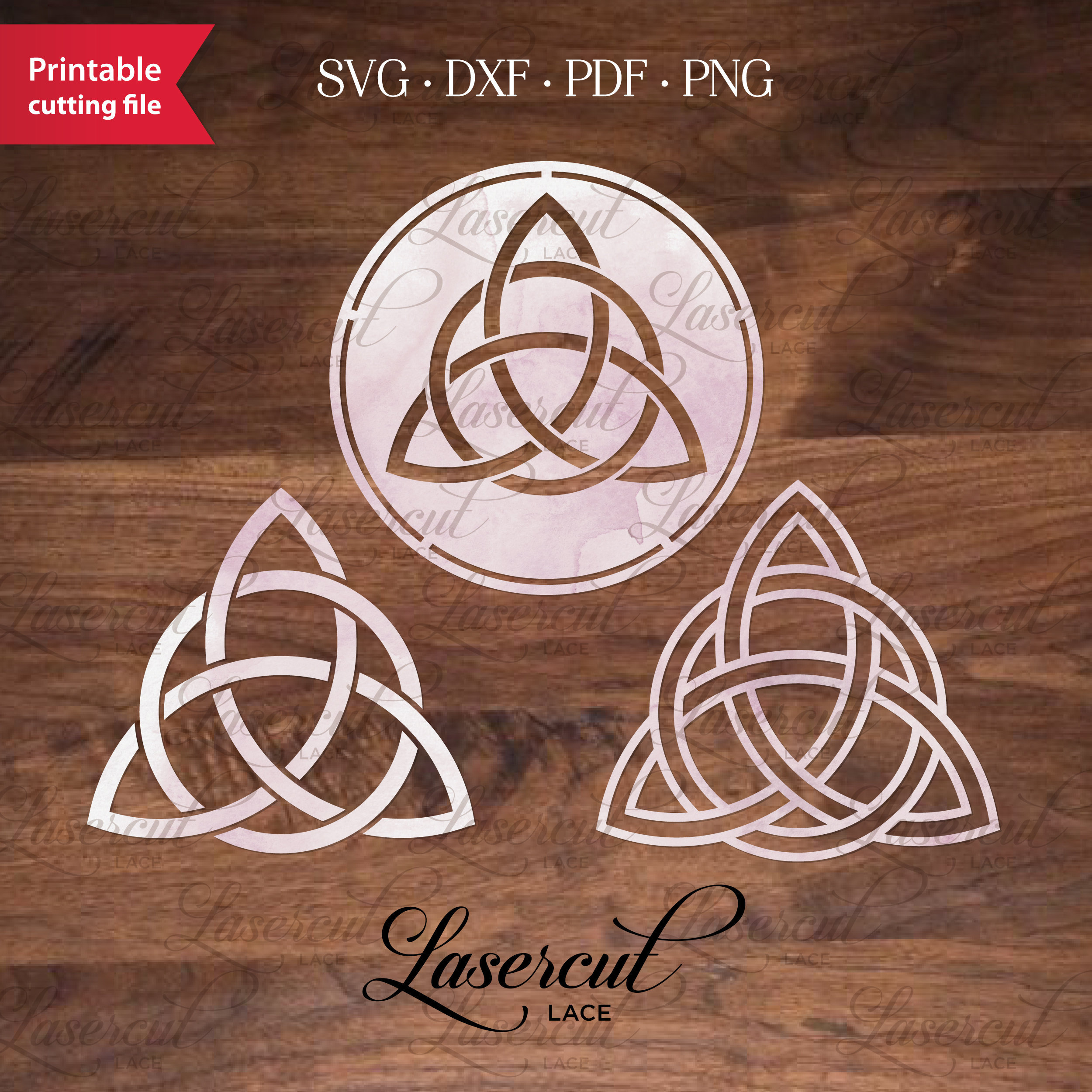 Triquetra Celtic Knot SVG DXF Lasercut Template Celtic - Etsy