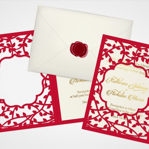 Digital Template for Laser Cut Wedding Invitation Printable - Etsy