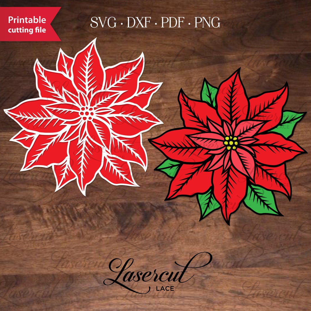 Poinsettia SVG, Pointsettia Christmas Flower Papercut Template ...