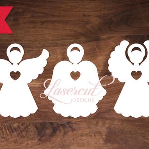 Three Christmas Angels SVG Template. Printable Vector Gift Tags (cricut ...