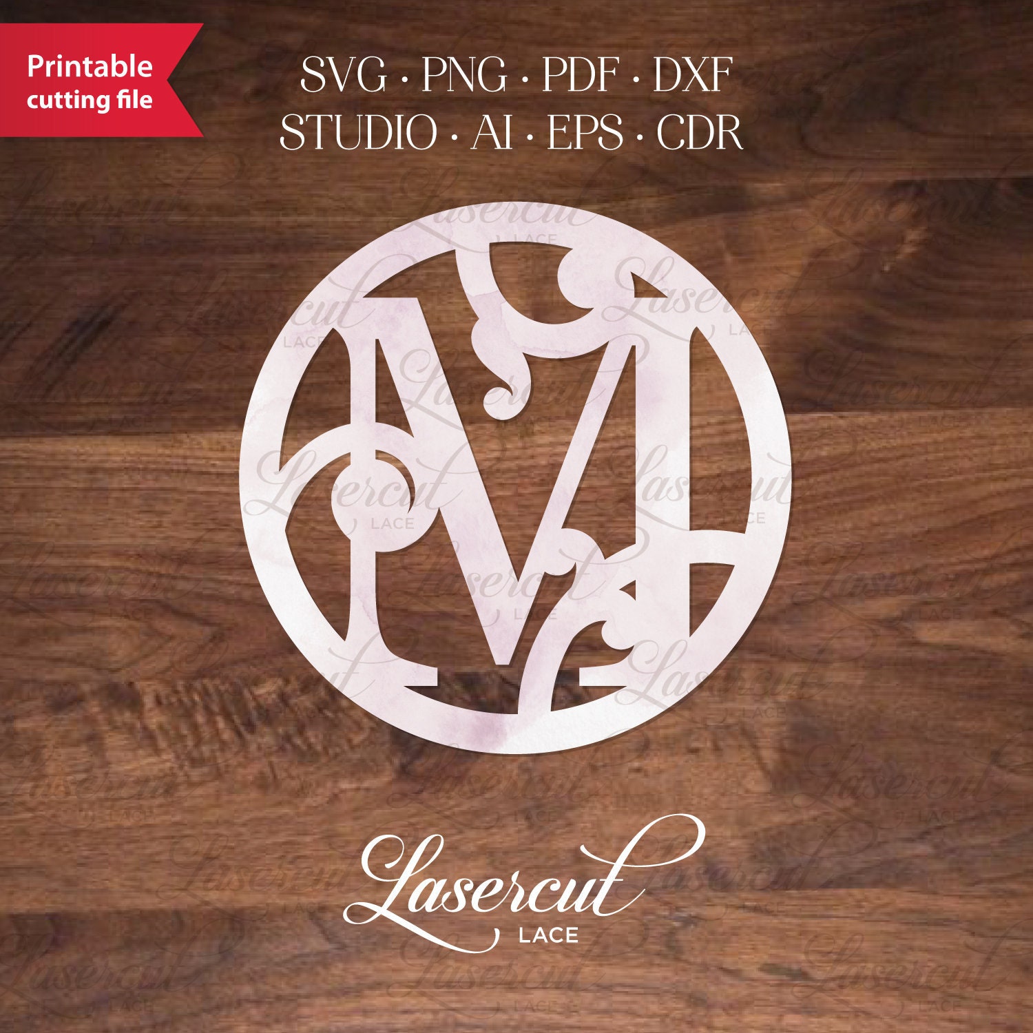 Circle monogram svg Monogram letter M SVG template. One | Etsy