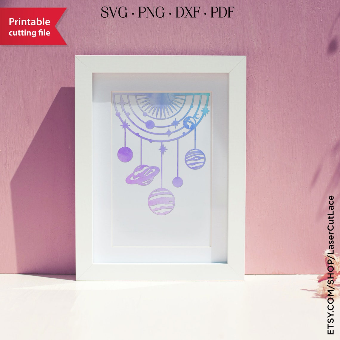 Solar System SVG Celestial Art With Planets Sun and Stars - Etsy