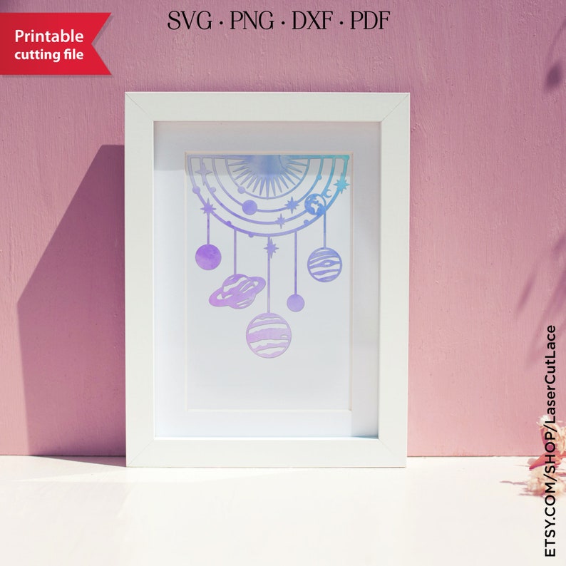 Solar System SVG Celestial Art With Planets Sun and Stars | Etsy