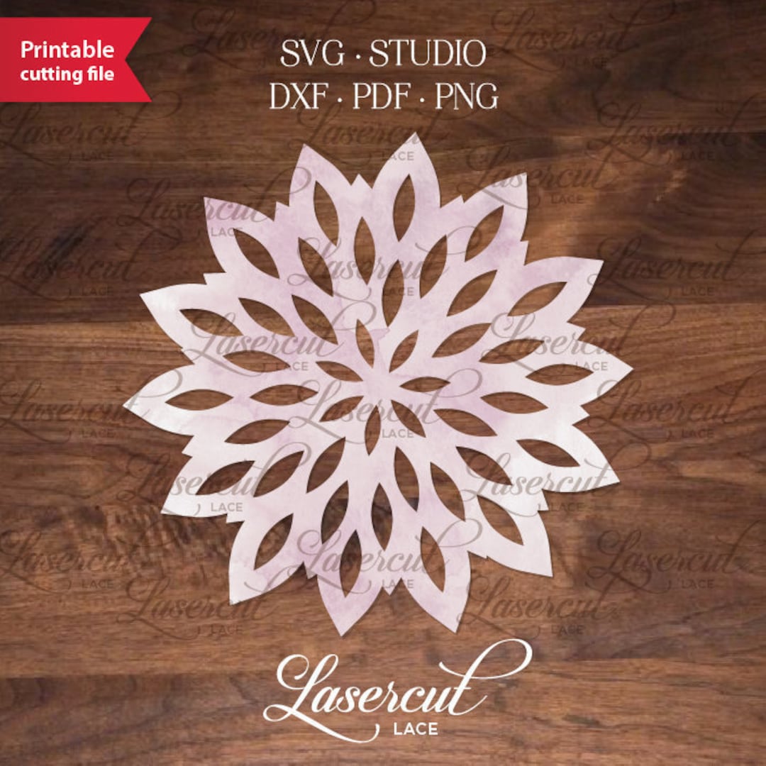 Dahlie Blume SVG Schnittdatei Blume DXF Papierschnitt Florale ...