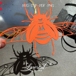 Stag Beetle SVG Cut File, Stagbeetle Lasercut Vector, Insect for Cricut ...