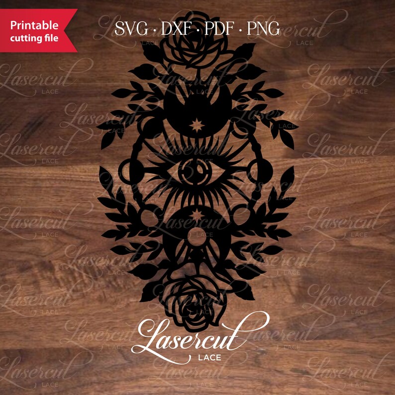 Celestial Protective Eye svg cut file dxf lasercut Moon Phase | Etsy