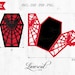 Gothic Coffin Card, Bat Spiderweb SVG, Halloween Party Spooky Bat Card ...