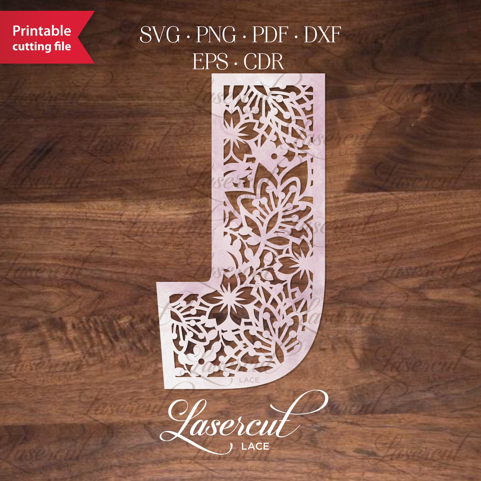 Lasercut Letter J Svg File Paper Cut Dxf Letter Monogram - Etsy