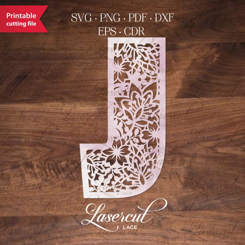 Lasercut Letter J Svg File Paper Cut Dxf Letter Monogram - Etsy