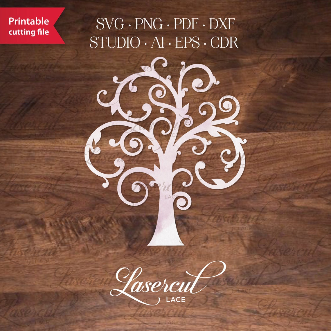 Cameo Laser Cut Tree SVG File. Family Tree Vector for - Etsy UK