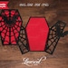 Gothic Coffin Card, Bat Spiderweb SVG, Halloween Party Spooky Bat Card ...