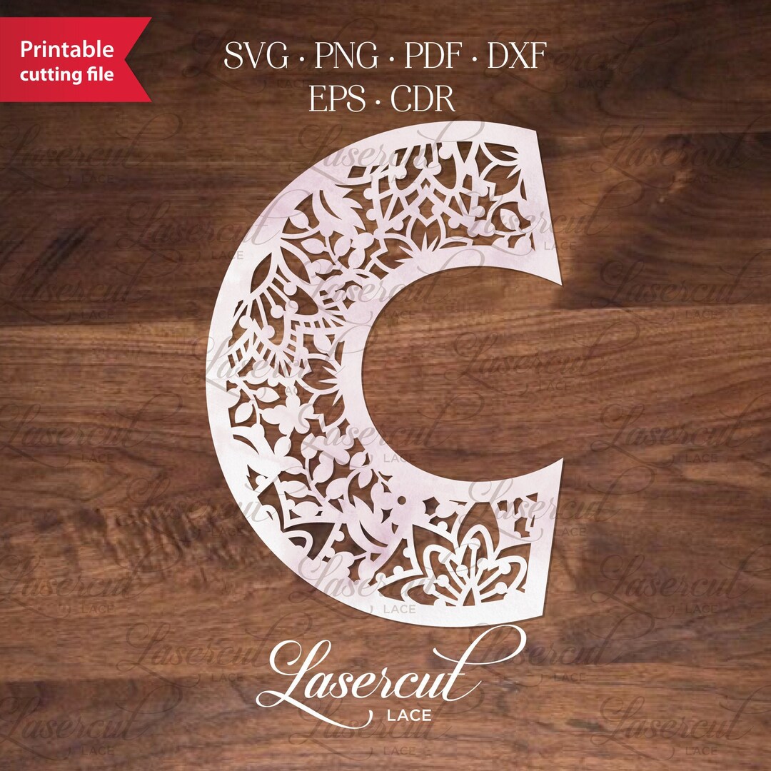 Floral Monogram Letter C SVG, Botanical Initial Alphabet Letter ...